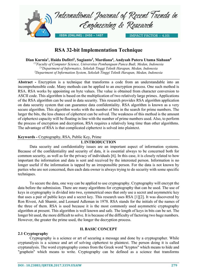 Rsa 32 Bit Implementation Technique Pdf