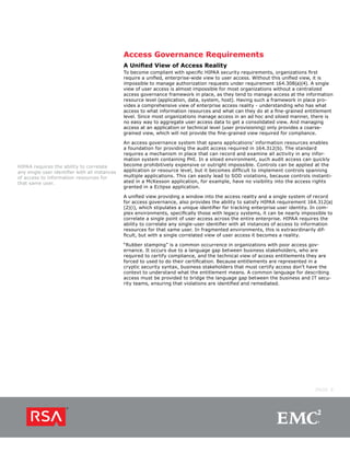 Role-Based Access Governance and HIPAA Compliance: A Pragmatic Approach | PDF