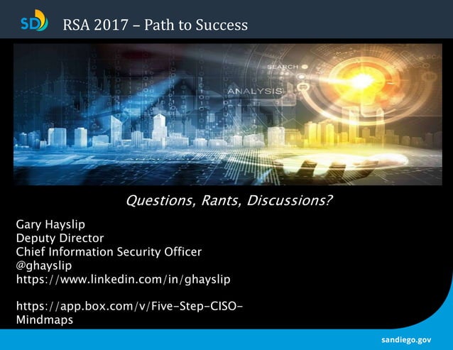 RSA 2017 - CISO's 5 steps to Success | PPT