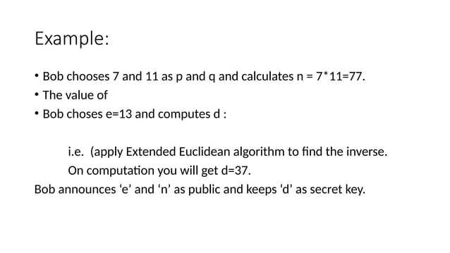 Rivest Shamir Adleman Cryptosystem (RSA) | PPTX