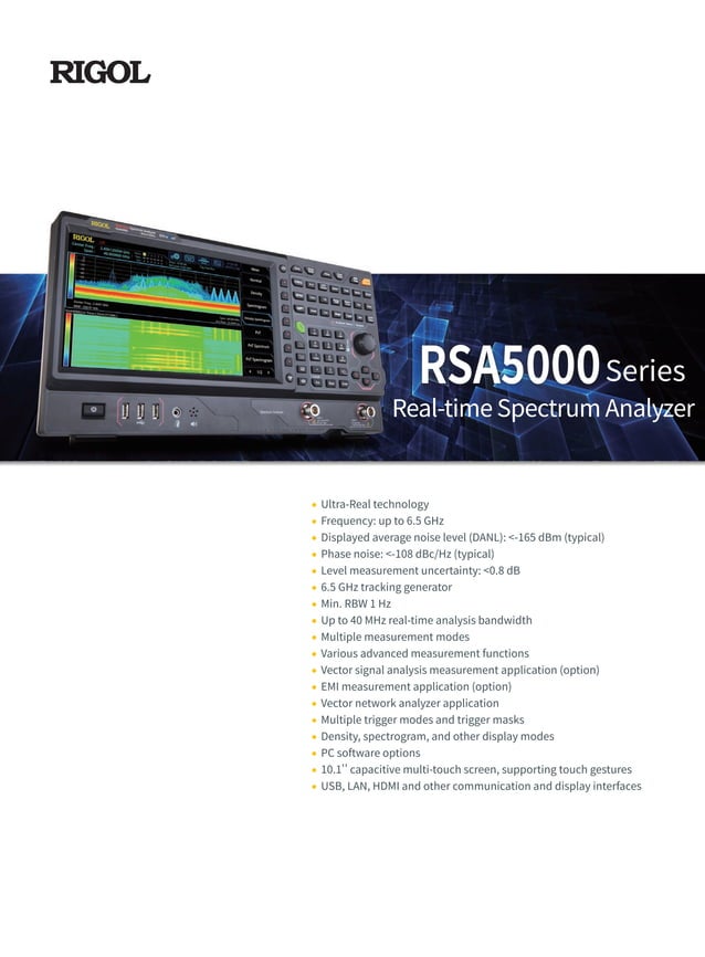 RIGOL Real-time spectrum analyzer RSA5000 Series | PDF