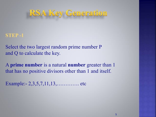 Rsa algorithm key generation | PPT