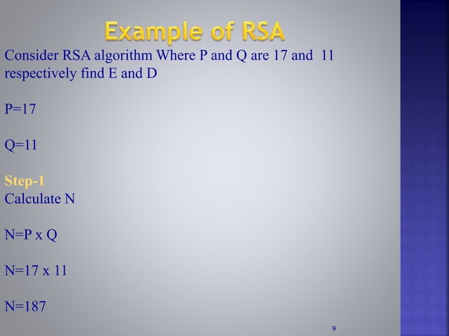 Rsa algorithm key generation | PPT