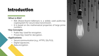 RSA Algorithm and its implementation in C++.pptx