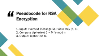 RSA Algorithm and its implementation in C++.pptx