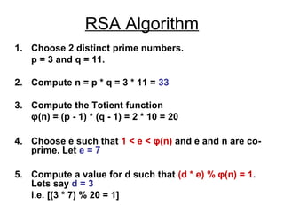 Rsa and diffie hellman algorithms | PPT