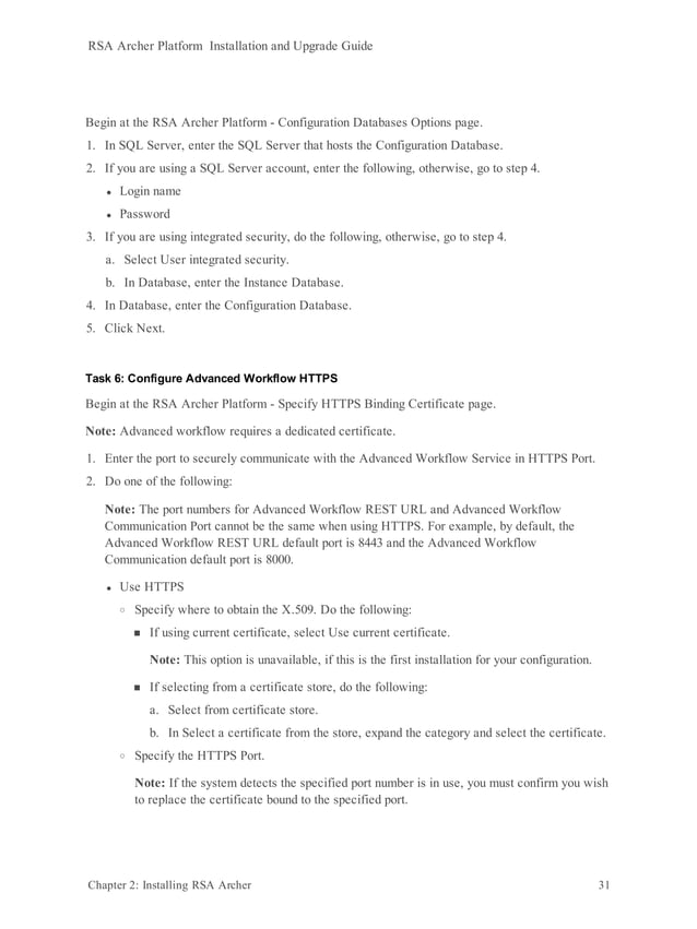 Rsa archer 6.9 platform installation and upgrade guide (3) | PDF