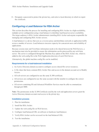 Rsa archer 6.9 platform installation and upgrade guide (3) | PDF