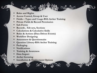 Rsa archer training | PPT