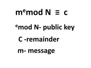 RSA - ALGORITHM by Muthugomathy and Meenakshi Shetti of GIT COLLEGE | PPTX