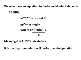 RSA - ALGORITHM by Muthugomathy and Meenakshi Shetti of GIT COLLEGE | PPTX