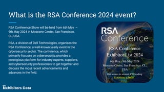 RSA Conference Exhibitor List 2024 - Exhibitors Data | PPT