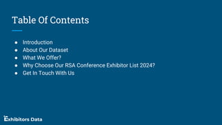 RSA Conference Exhibitor List - Exhibitors Data | PPTX