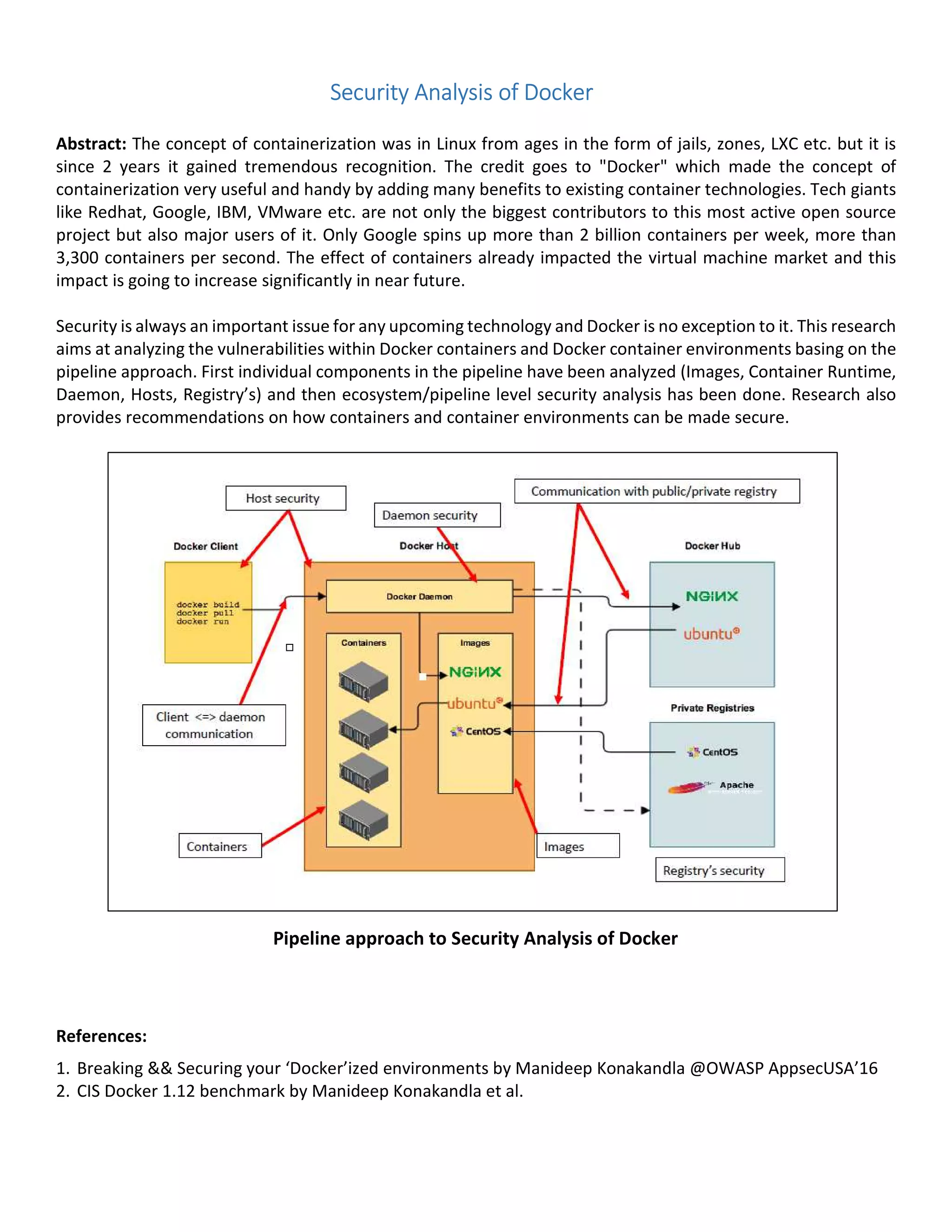 RSA conference poster on Docker container security | PDF
