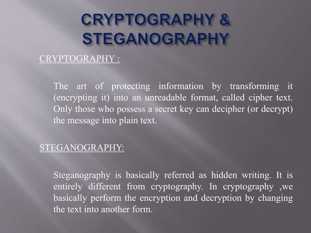 Rsa cryptography &steganography | PPT