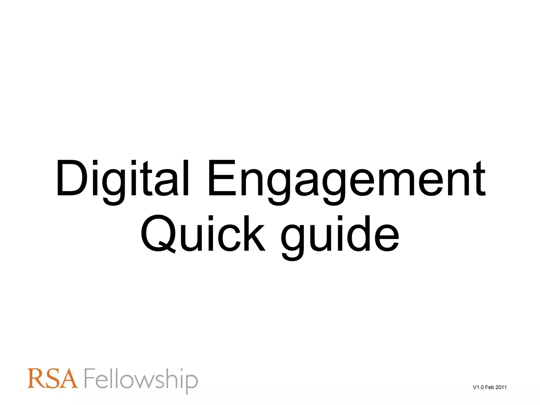 RSA Digital Engagement Guidelines v1.0 | PPT