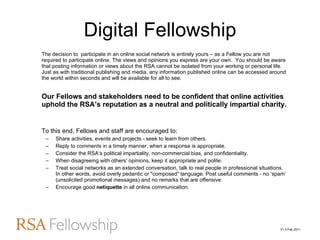 RSA Digital Engagement Guidelines v1.0 | PPT