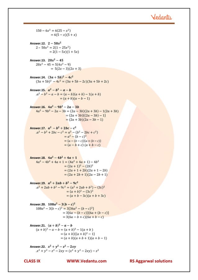 RS Aggarwal Class 9 Solutions Chapter-3.pdf | Homework and Study ...