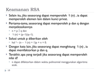 Algoritma RSA - Bahasa indonesia. ....... | PPT