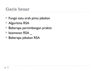 Algoritma RSA - Bahasa indonesia. ....... | PPT