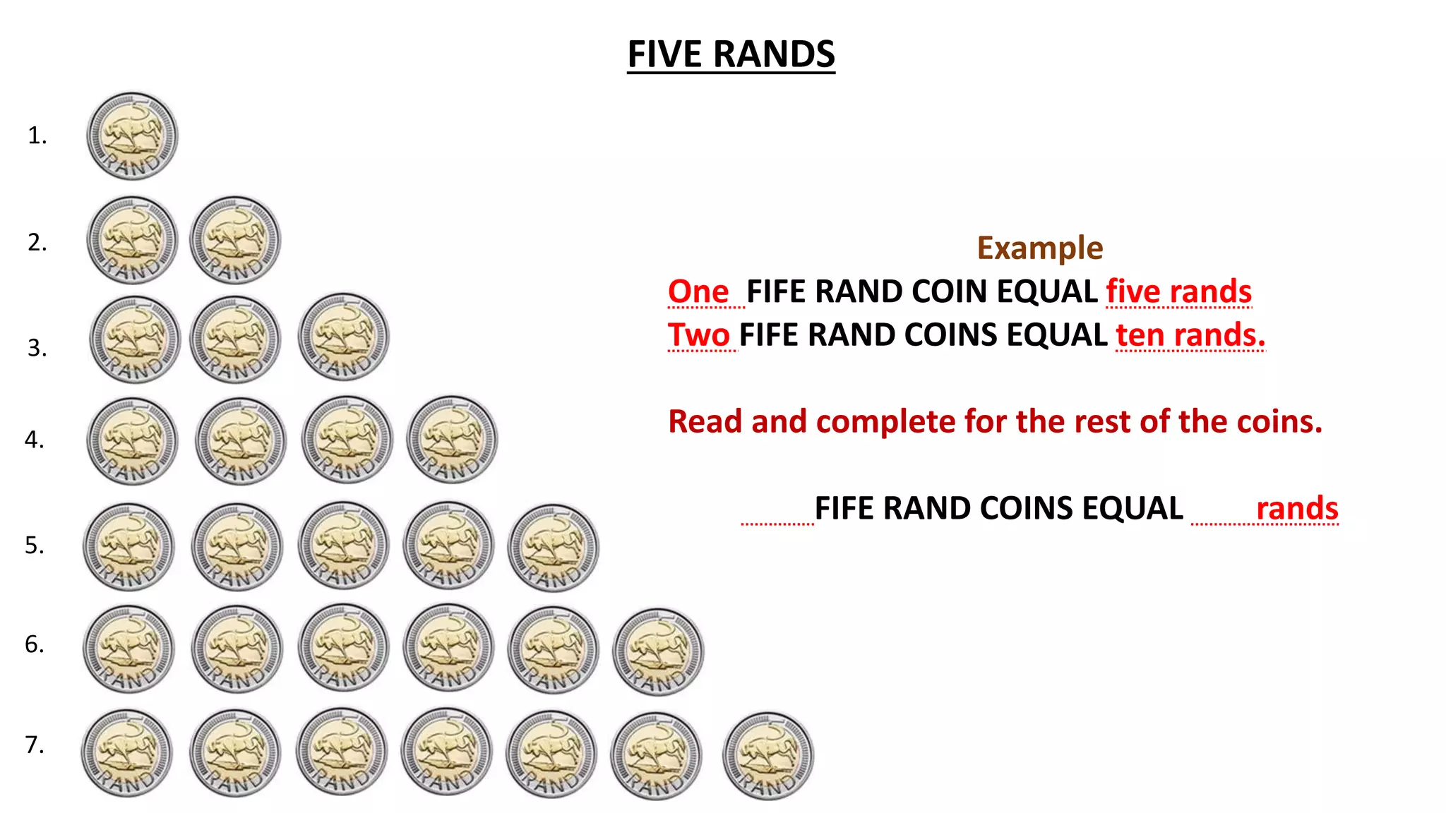 South African Coins -Grade 1 - 3 CAPS | PPTX
