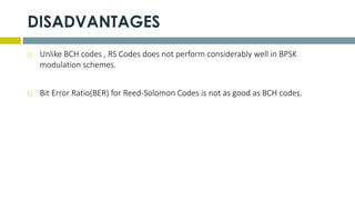 Reed Soloman and convolution codes | PPTX