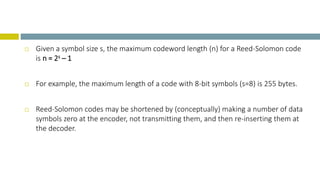 Reed Soloman and convolution codes | PPTX