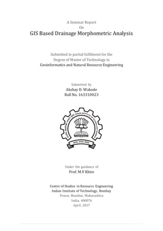 Remote Sensing & GIS based drainage morphometry | PDF