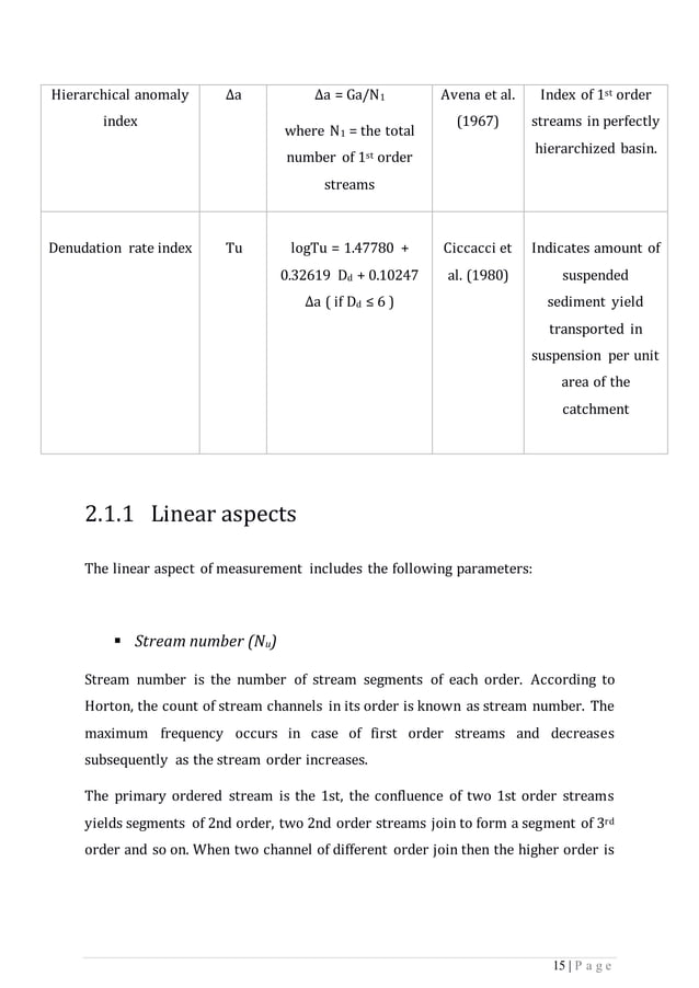 Remote Sensing And Gis Based Drainage Morphometry Docx Geology Science