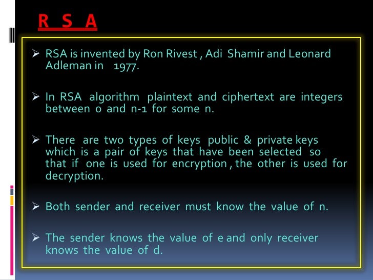A NETWORK SECURITY APPROACH USING RSA.