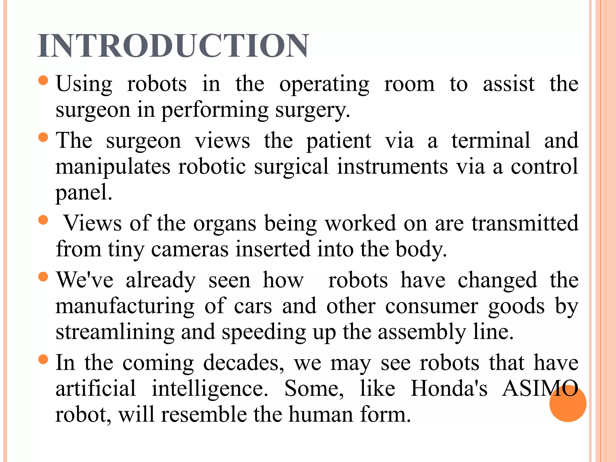 Robotic Surgery PPT | PPT