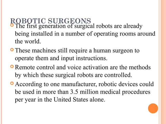 Robotic Surgery PPT | PPT