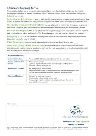 Rsa Secur Id From Signify | PDF