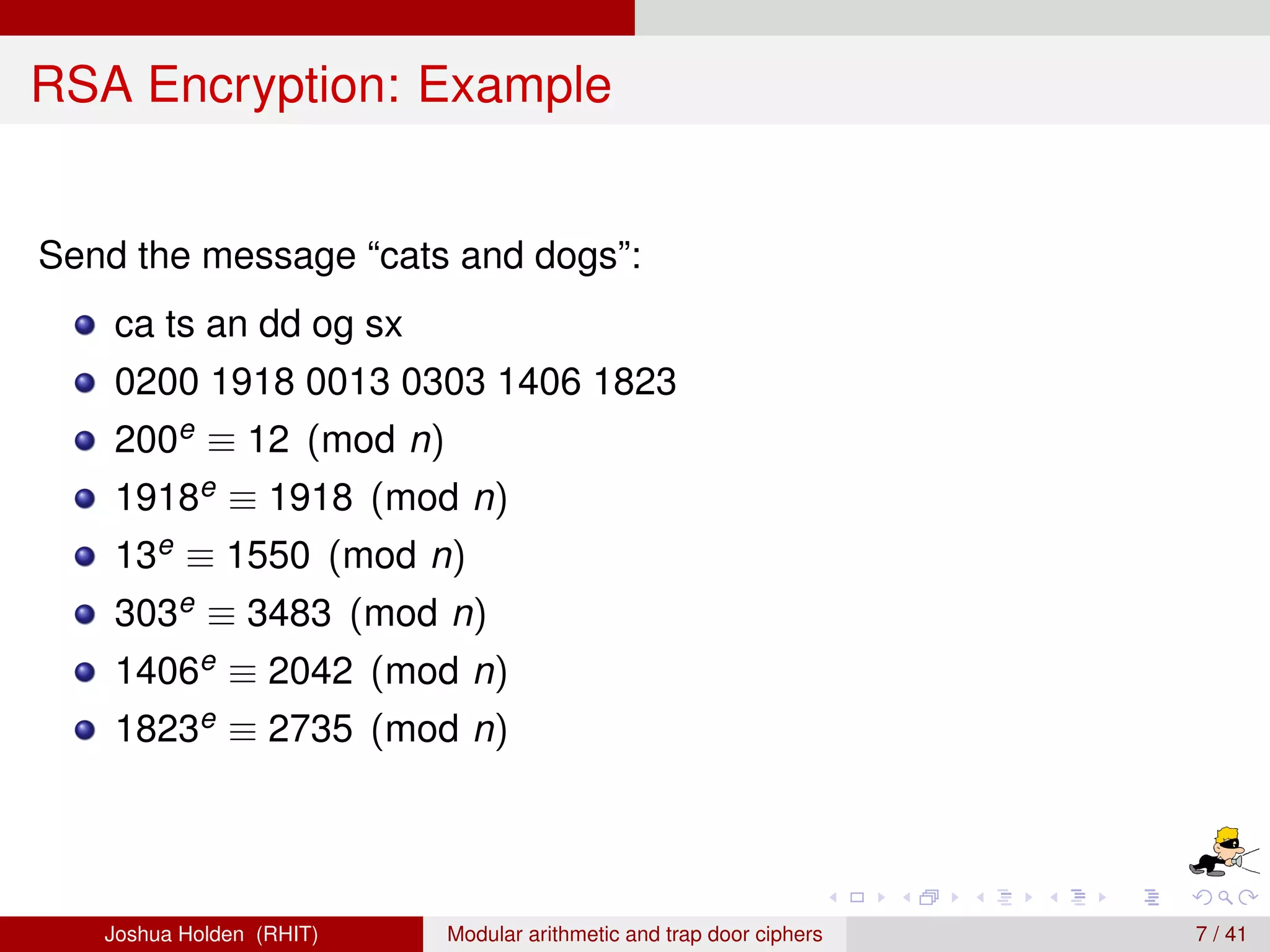 Modular Arithmetic and Trap Door Ciphers | PPT