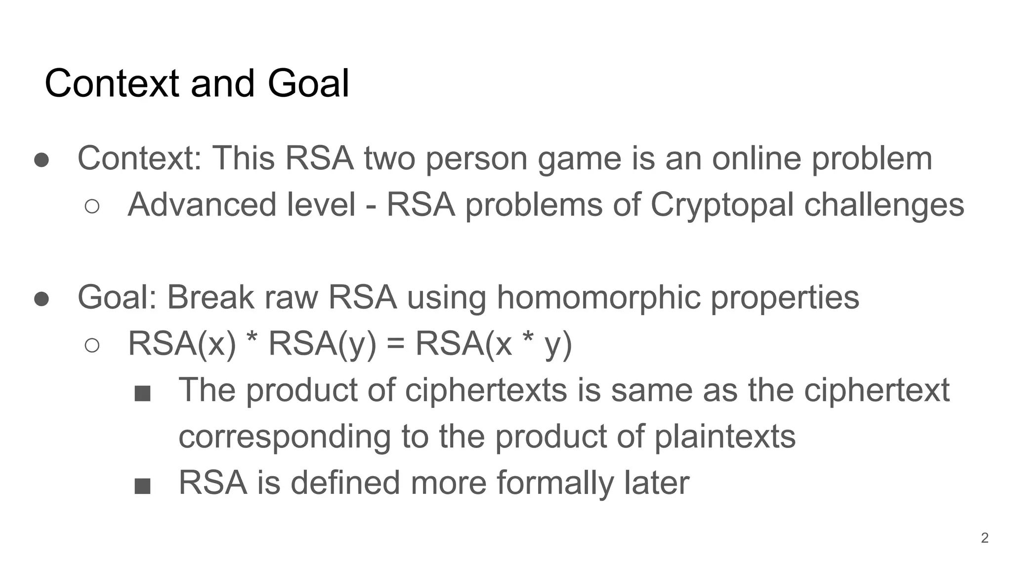 RSA Two Person Game | PPT