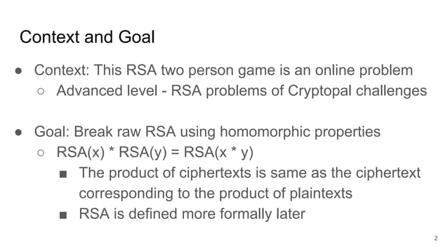 RSA Two Person Game | PPT