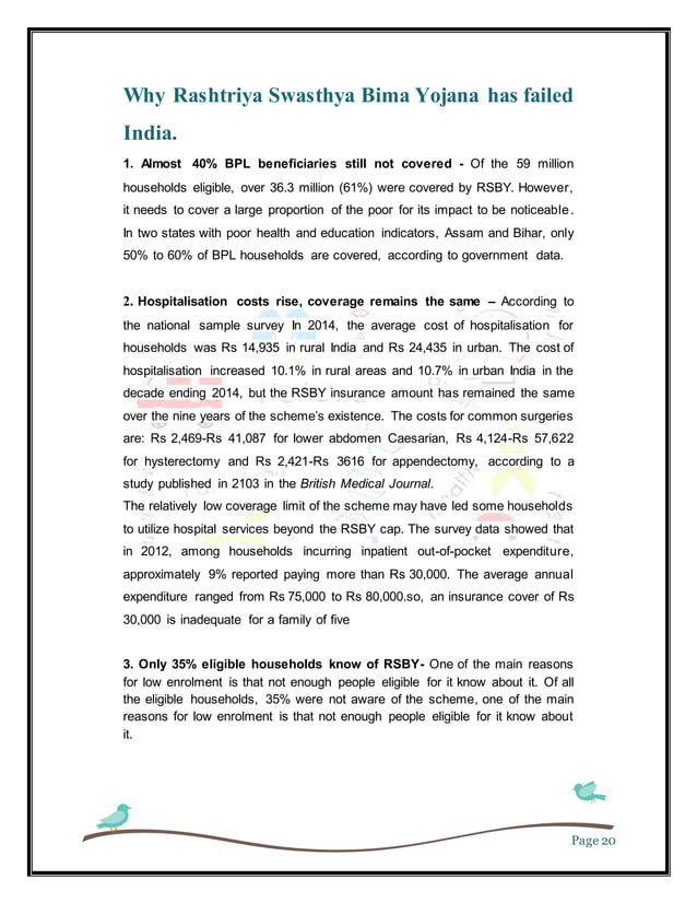 Rashtriya swasthya bima yojna- RSBY | DOCX | Health Insurance | Insurance