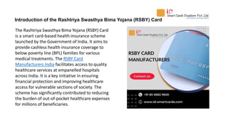 ID Smart Cards-RSBY Card Manufacturers India | PPT
