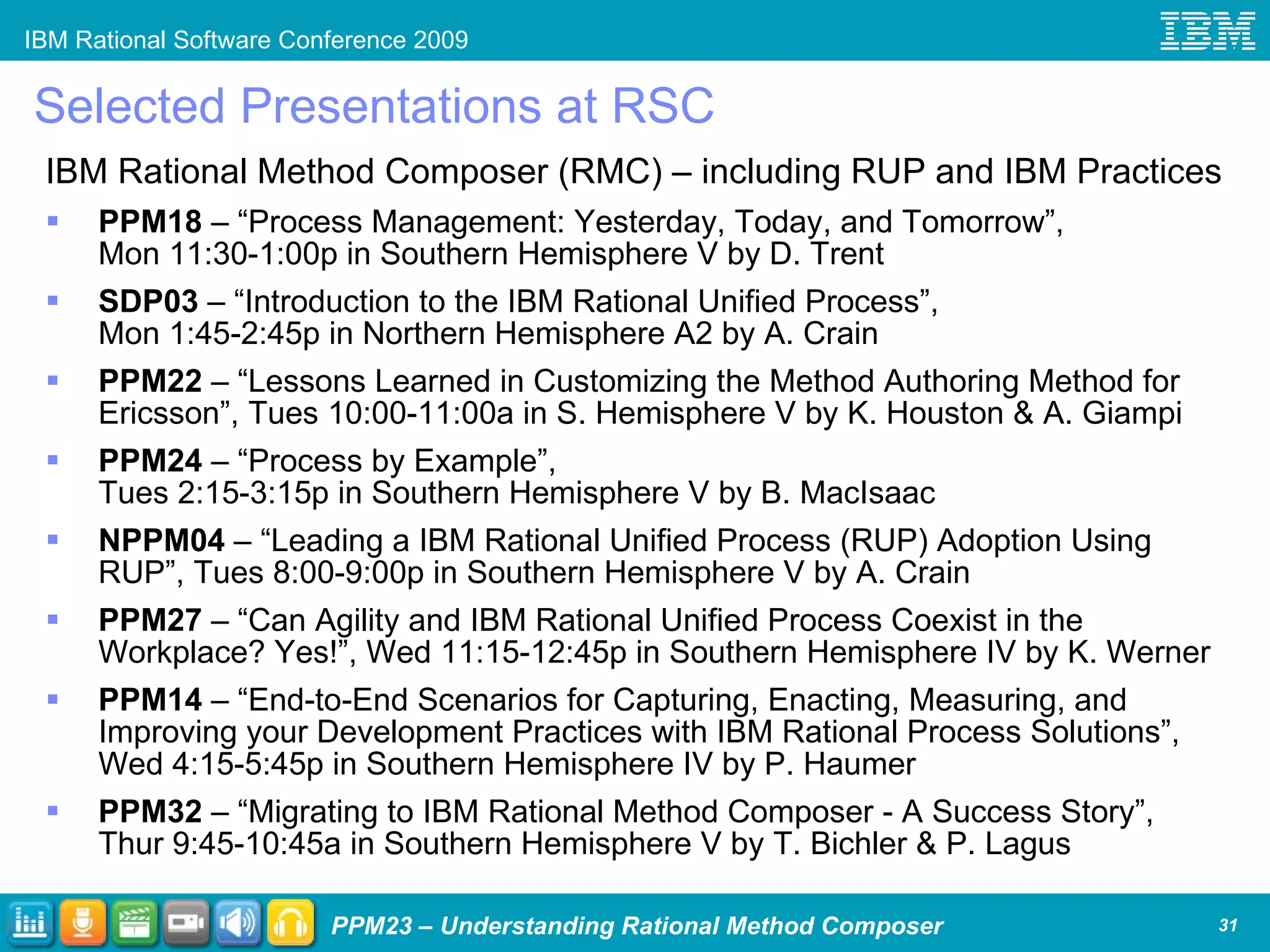 Rsc 2009 Understanding Ibm Rational Method Composer | PPT | Computer Software and Applications ...