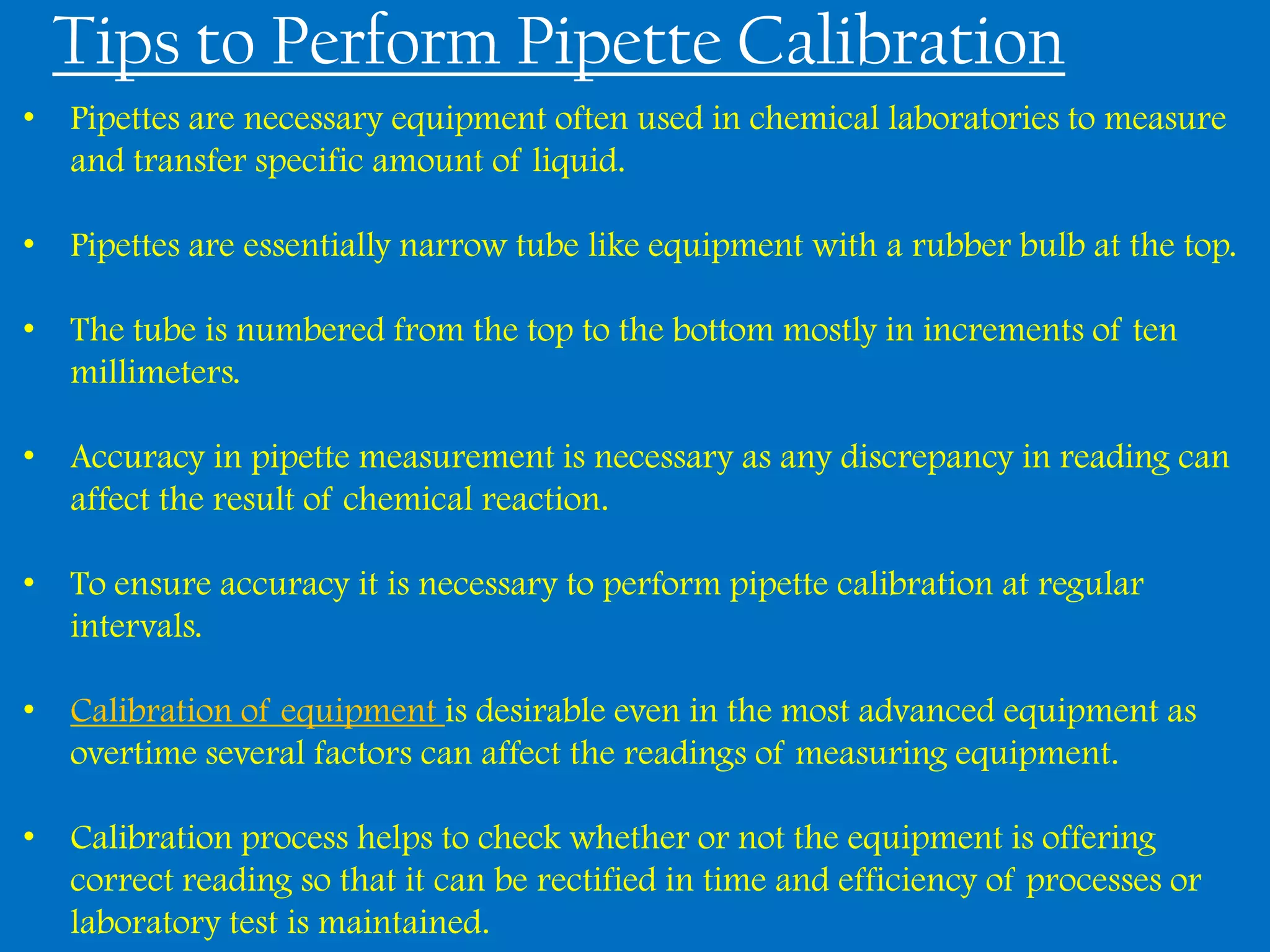 Tips to Perform Pipette Calibration | PPTX