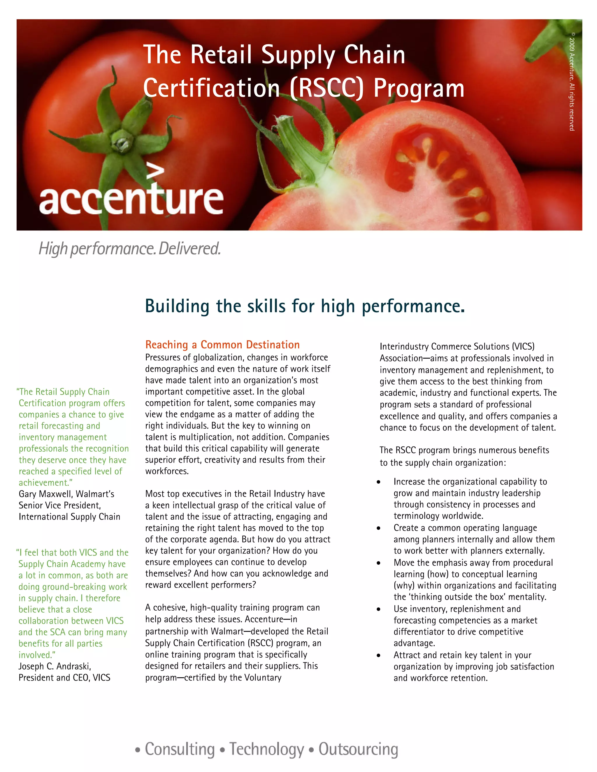 Retail Supply Chain Certification Flyer | PDF | Logistics | Business