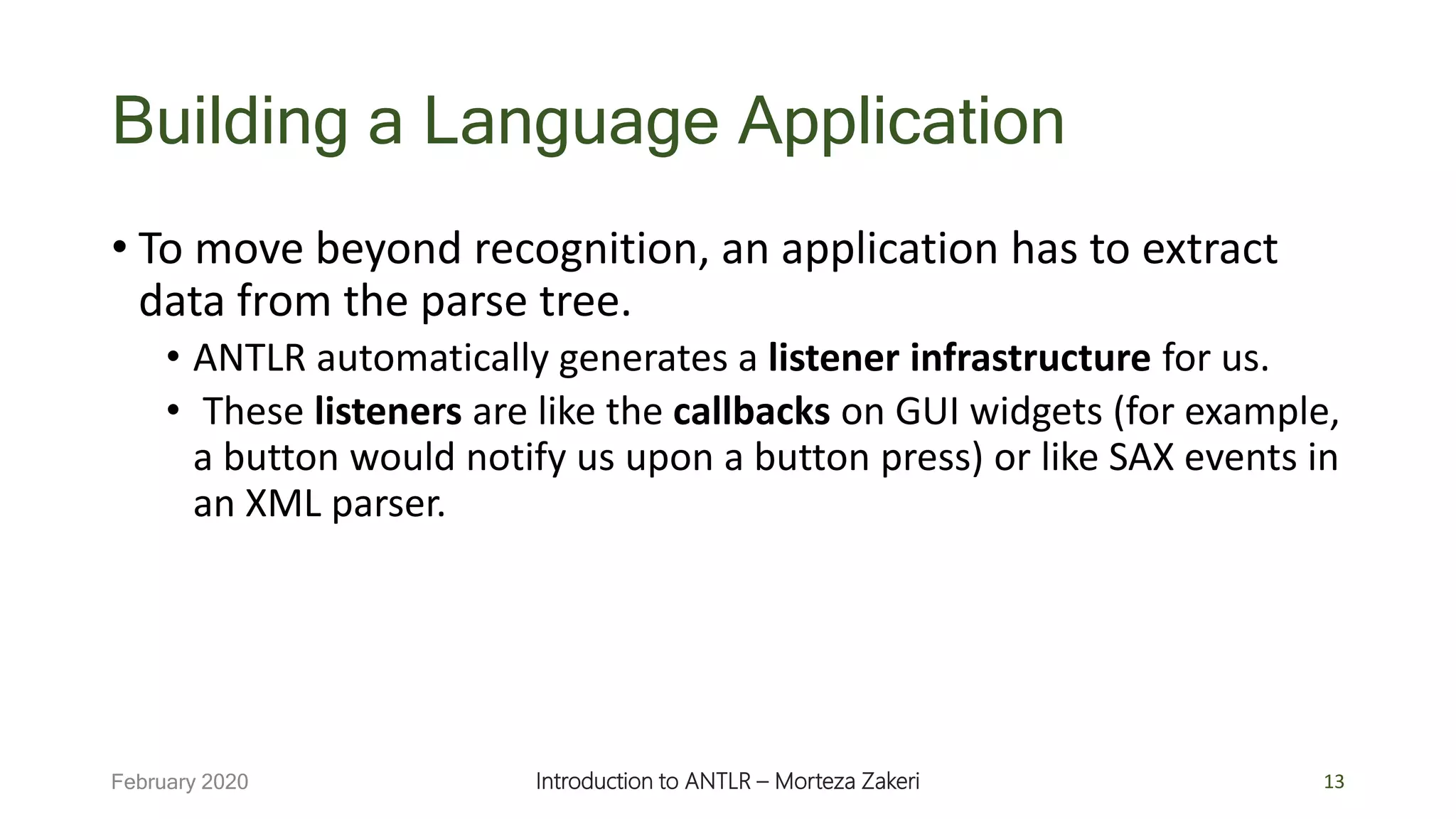 Antlr Part2 Gettingstartedinjava Ppt