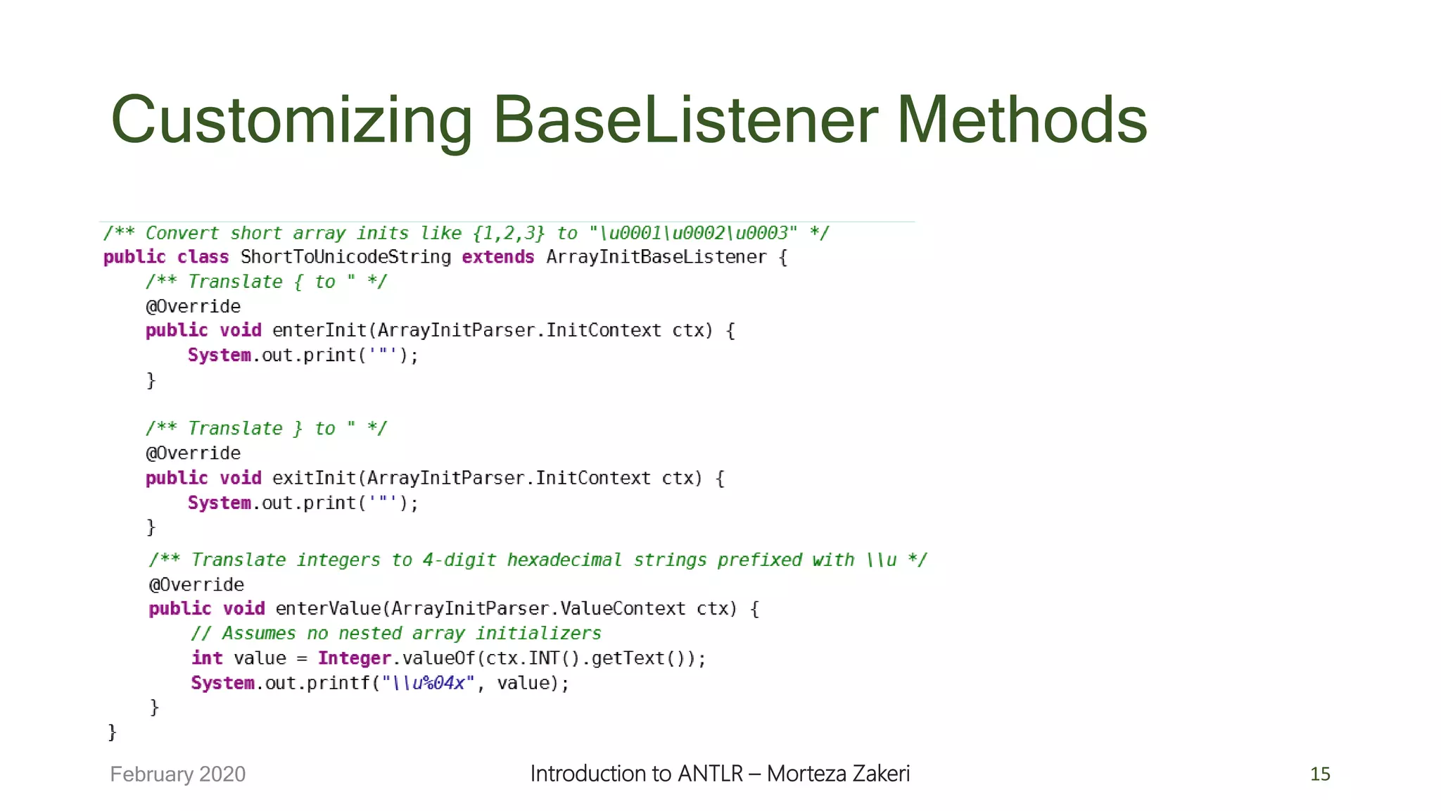 Antlr Part2 Gettingstartedinjava Ppt