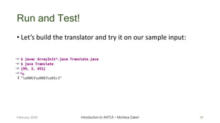 Antlr part2 getting_started_in_java | PPT