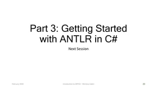 Antlr part2 getting_started_in_java | PPTX