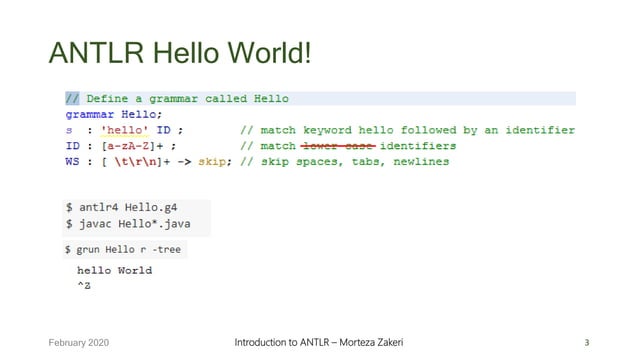 Antlr Part2 Gettingstartedinjava Ppt