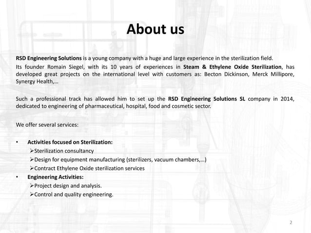 Rsd engineering steam, superheated water and ethylene oxide (eto) sterilization | PPT