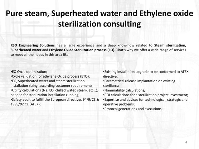 Rsd engineering steam, superheated water and ethylene oxide (eto) sterilization | PPT