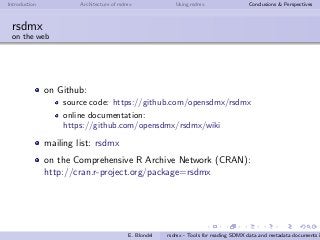 rsdmx - Tools for reading SDMX data and metadata in R | PDF