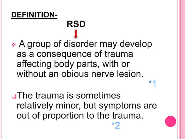 RSD-REFLEX SYMPATHETIC DYSTROPHY | PPTX | Brain and Nervous System ...